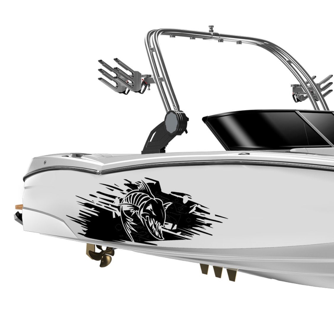 Fish Scull Boat Decals Graphic Compatible With Tow Sports Boat Sticker ...