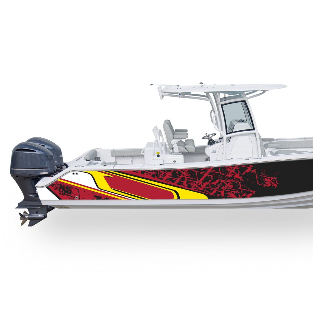 Modern Boat Wrap Decal Compatible With Center Console Boat Sticker ...