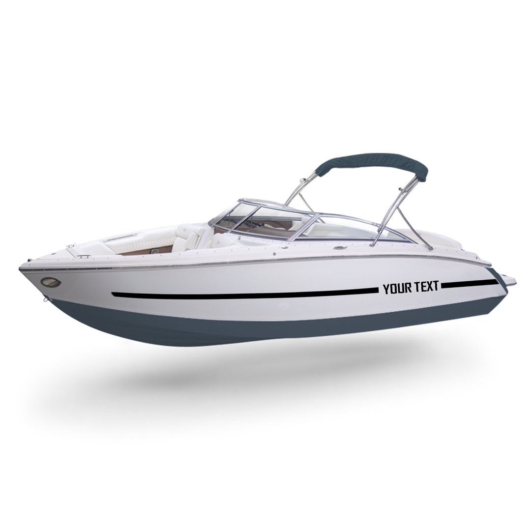 Stripe Boat Name Decal Compatible With Bowrider Boat Registration ...
