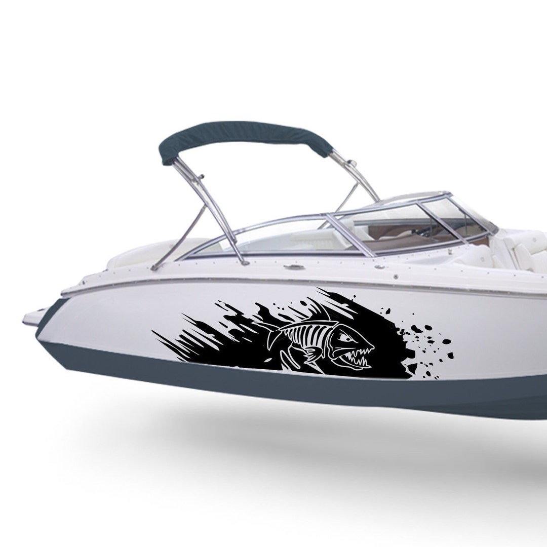 Fish Scull Graphic Boat Decals Compatible With Bowrider Boat Sticker ...