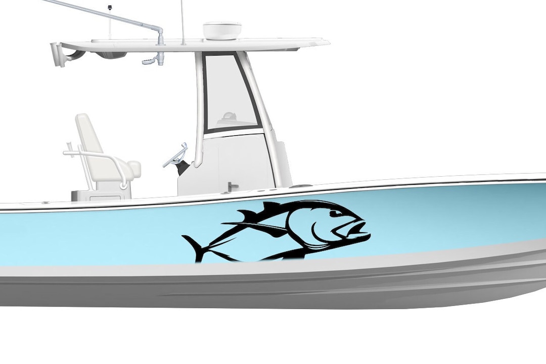 Giant Trevally Fish Boat Sticker Decal Compatible With Regulator Boat ...