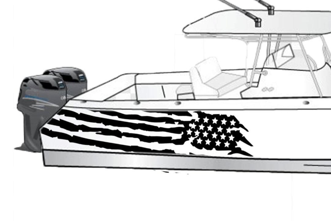 American Flag Graphic Decal Compatible With Everglades Boat Sticker ...