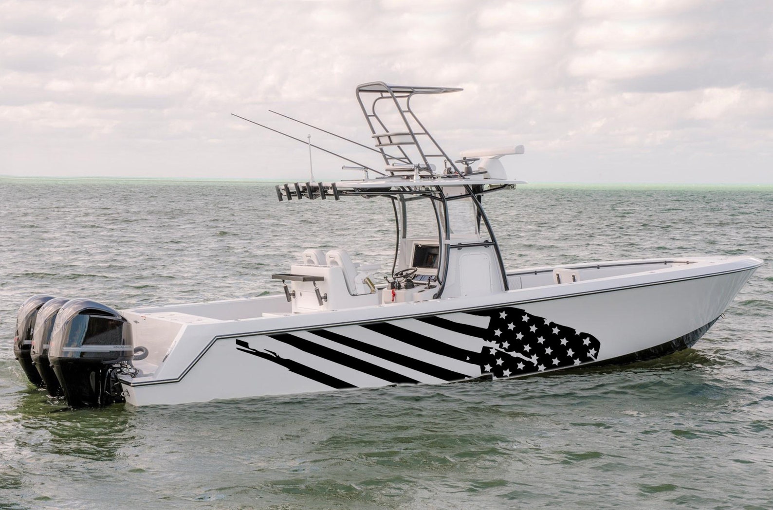 US Flag Graphic Boat Decals Compatible With Contender Boat Sticker ...