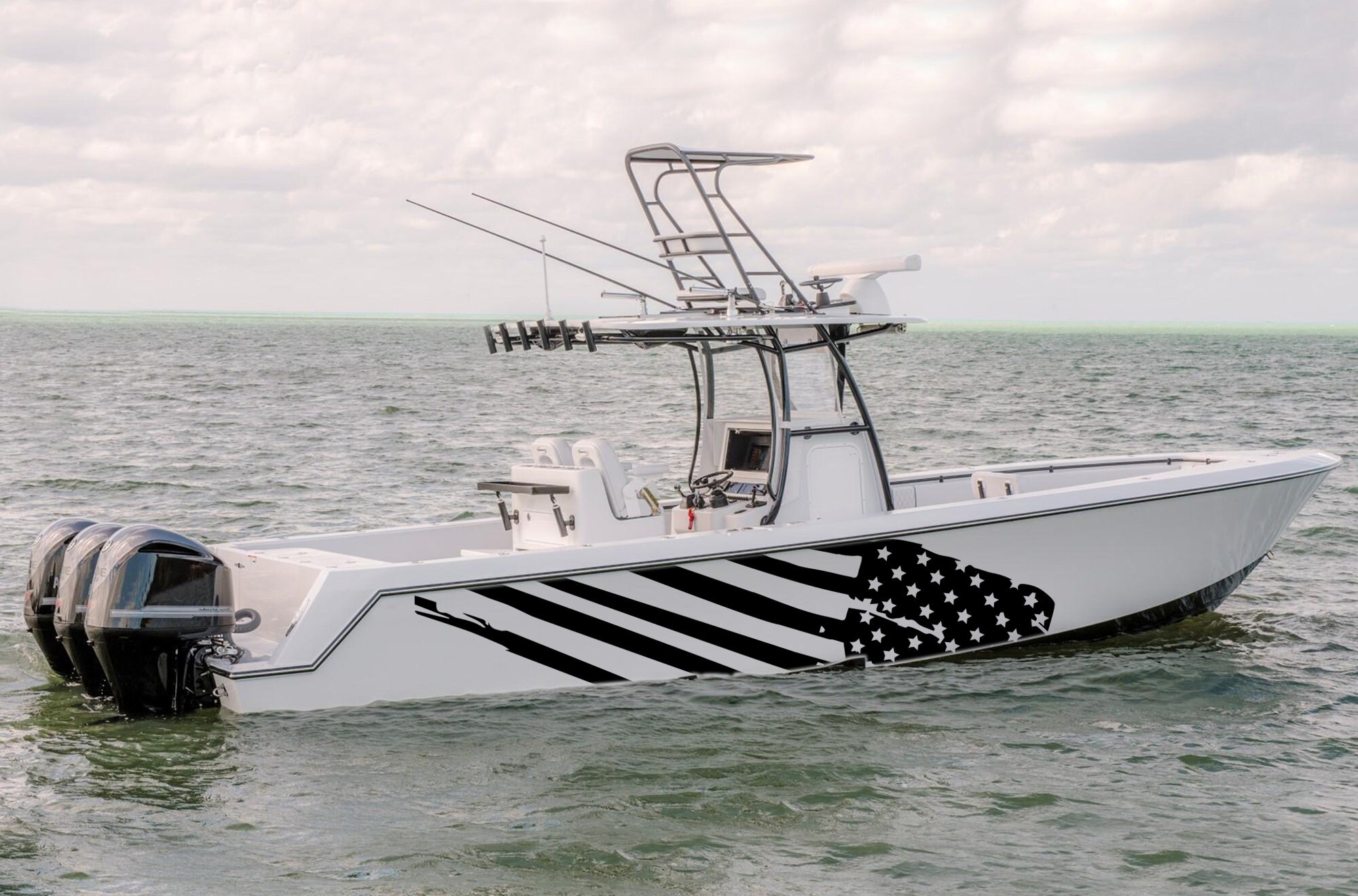 US Flag Graphic Boat Decals Compatible With Contender Boat Sticker ...