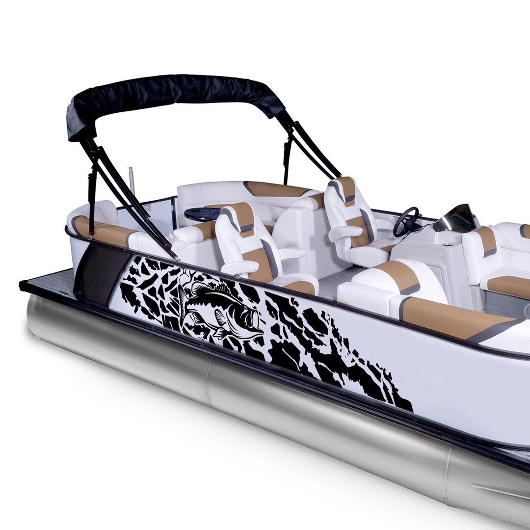 Fish Scull Boat Decals Graphic Compatible With Pontoon Boat Sticker ...