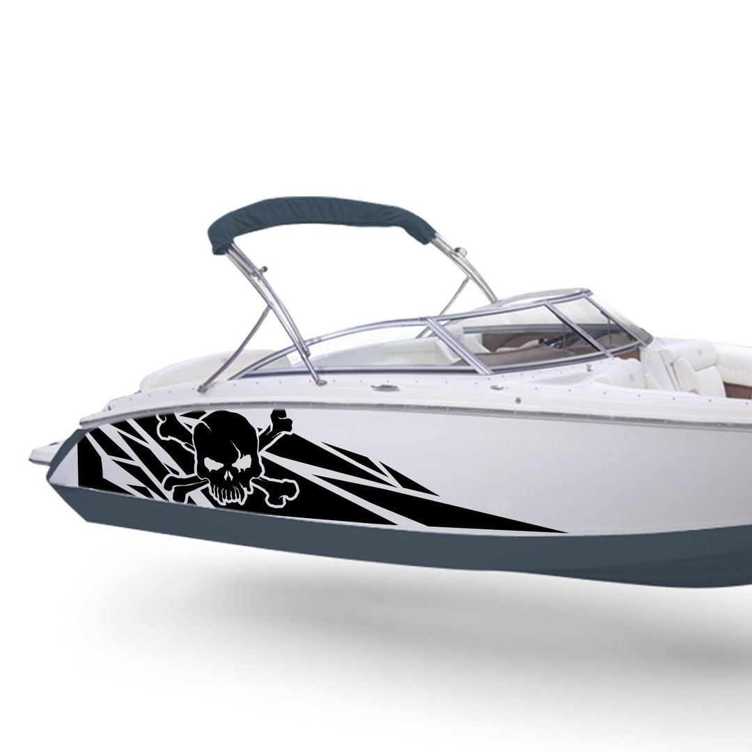 Scull Geometric Pattern Boat Sticker Decals Compatible With Bowrider ...