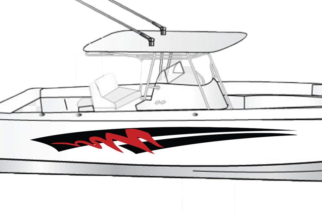 Graphic Boat Decals Compatible With Everglades Boat Sport Stripes ...