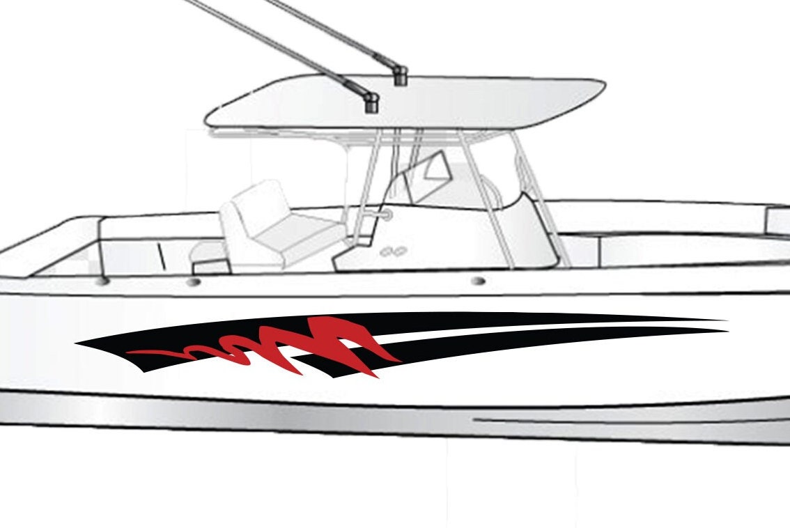 Graphic Boat Decals Compatible With Everglades Boat Sport Stripes ...