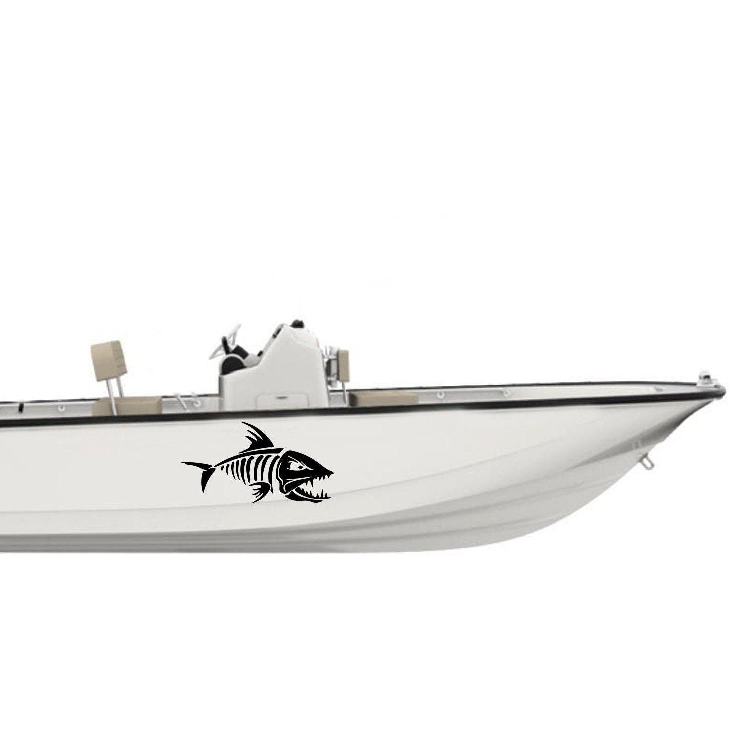 Fish Skull Boat Decals Skeleton Side Sticker Compatible With Boston ...