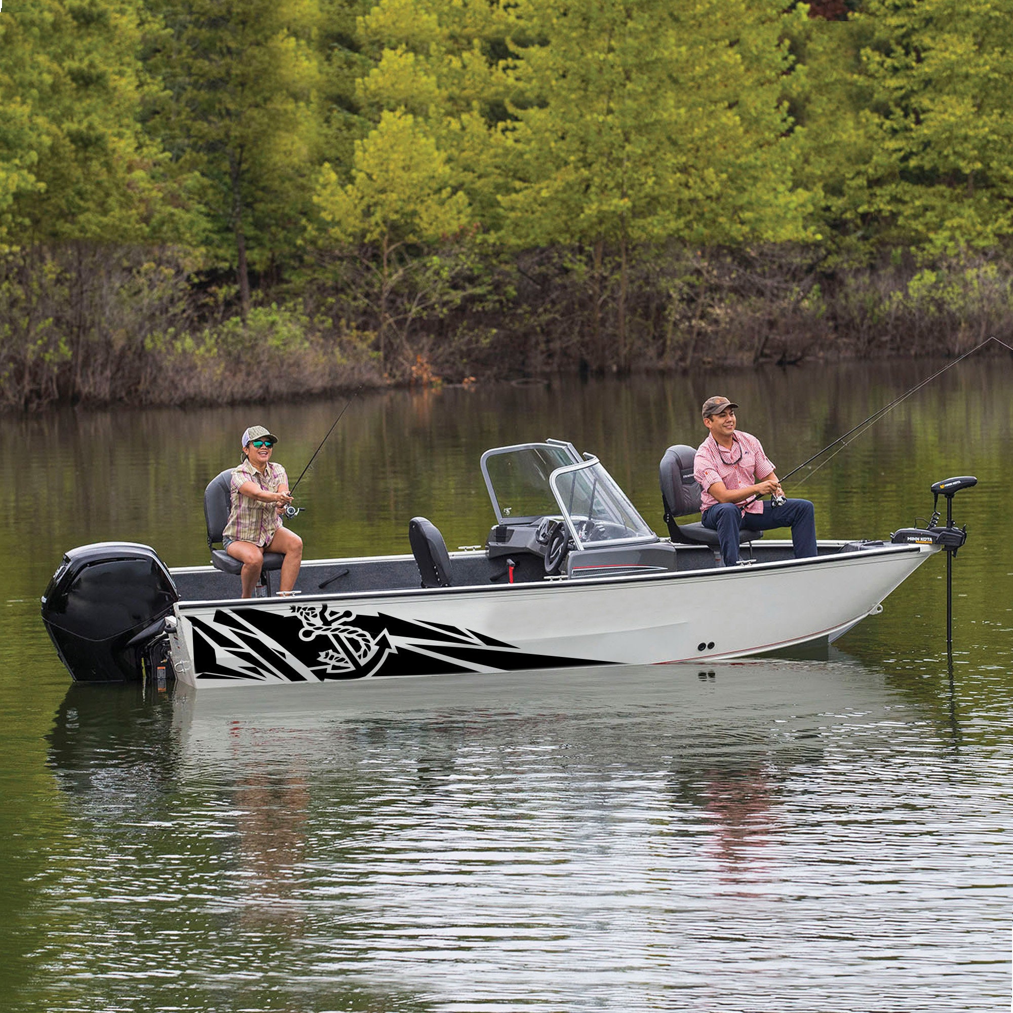 Anchor Graphic Boat Sticker Compatible With Bass Boat Marine Decals ...