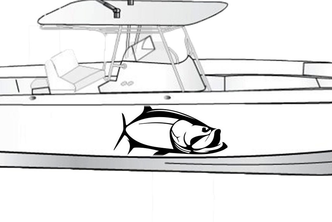 Tarpon Fish Boat Sticker Decals Compatible With Everglades Boat Tarpon ...