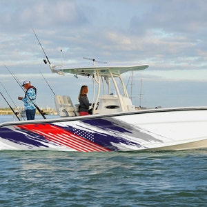 American Boat Decal Compatible With Center Console Boat Sticker Marine ...