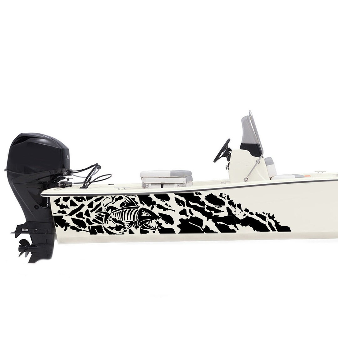 Fish Skeleton Boat Decals Kit Compatible With Skiff Boat Fish Scull ...