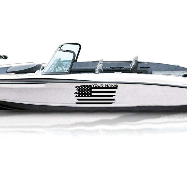 US Flag Boat Decal Compatible With Bass Boat Sticker Custom - Etsy
