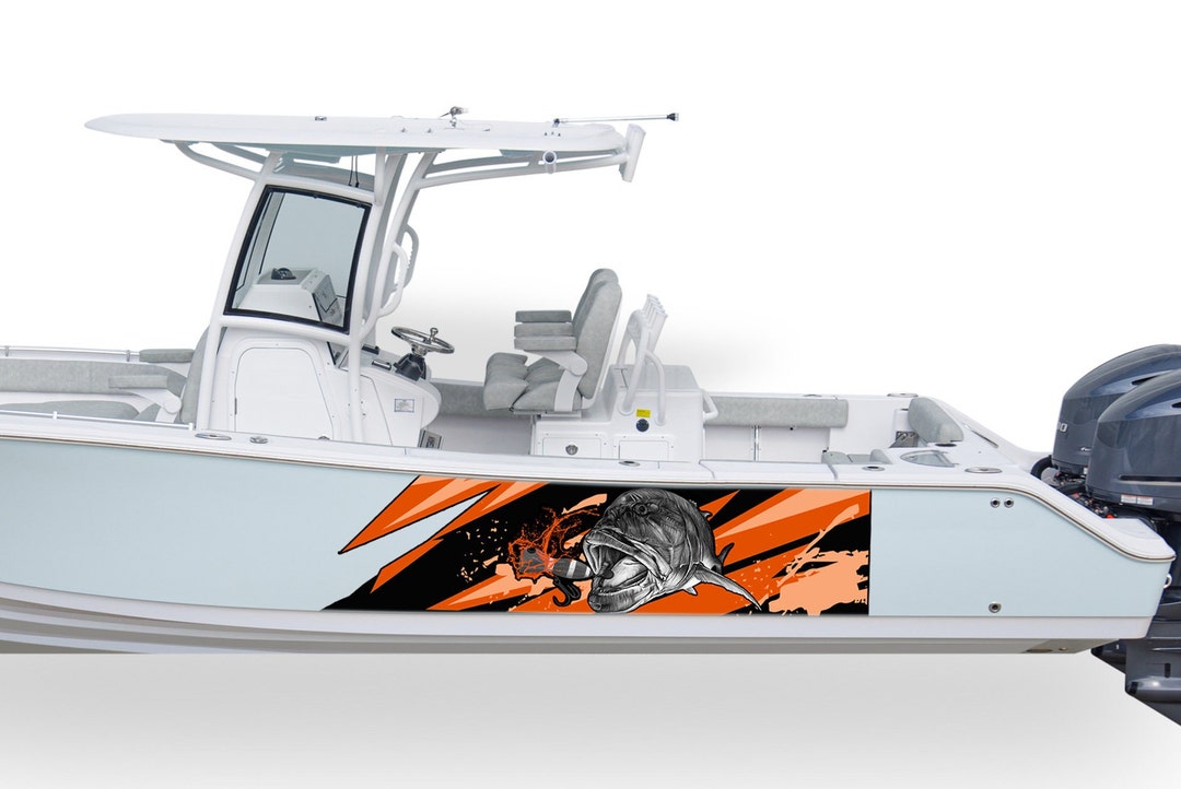 Giant Trevally Boat Graphic Decal Compatible With Center Console Boat ...