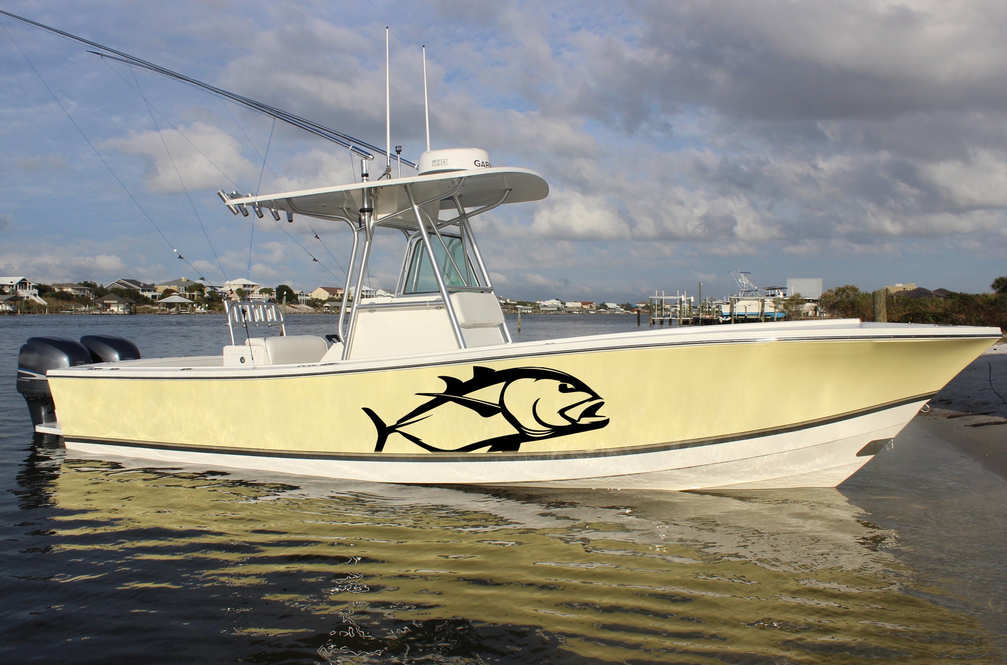 Giant Trevally Fish Boat Sticker Decal Compatible With Regulator Boat ...