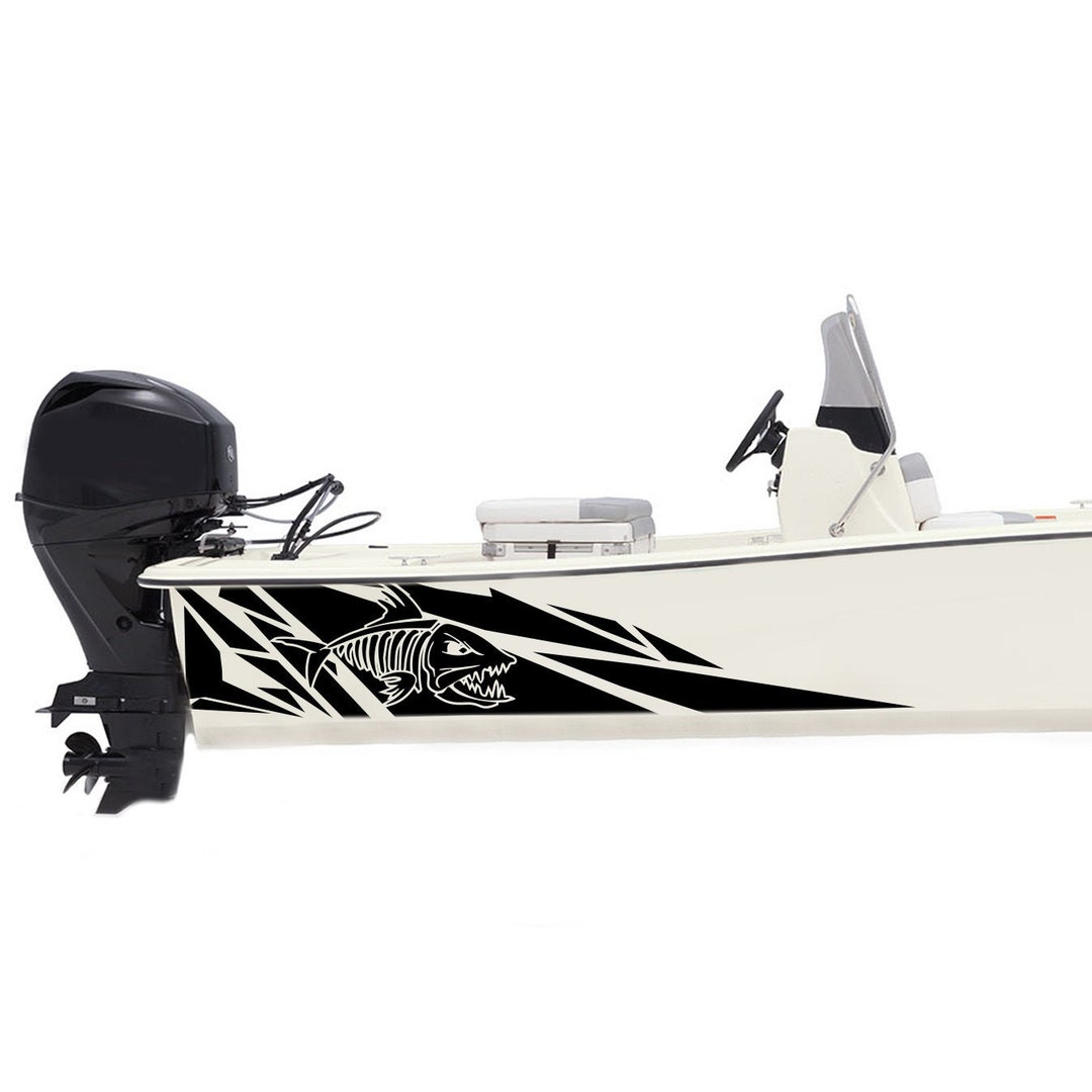 Fish Scull Boat Decals Graphic Compatible With Skiff Boat Sticker Fish ...