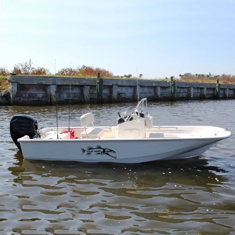 Fish Skull Boat Decals Skeleton Side Sticker Compatible With Boston ...