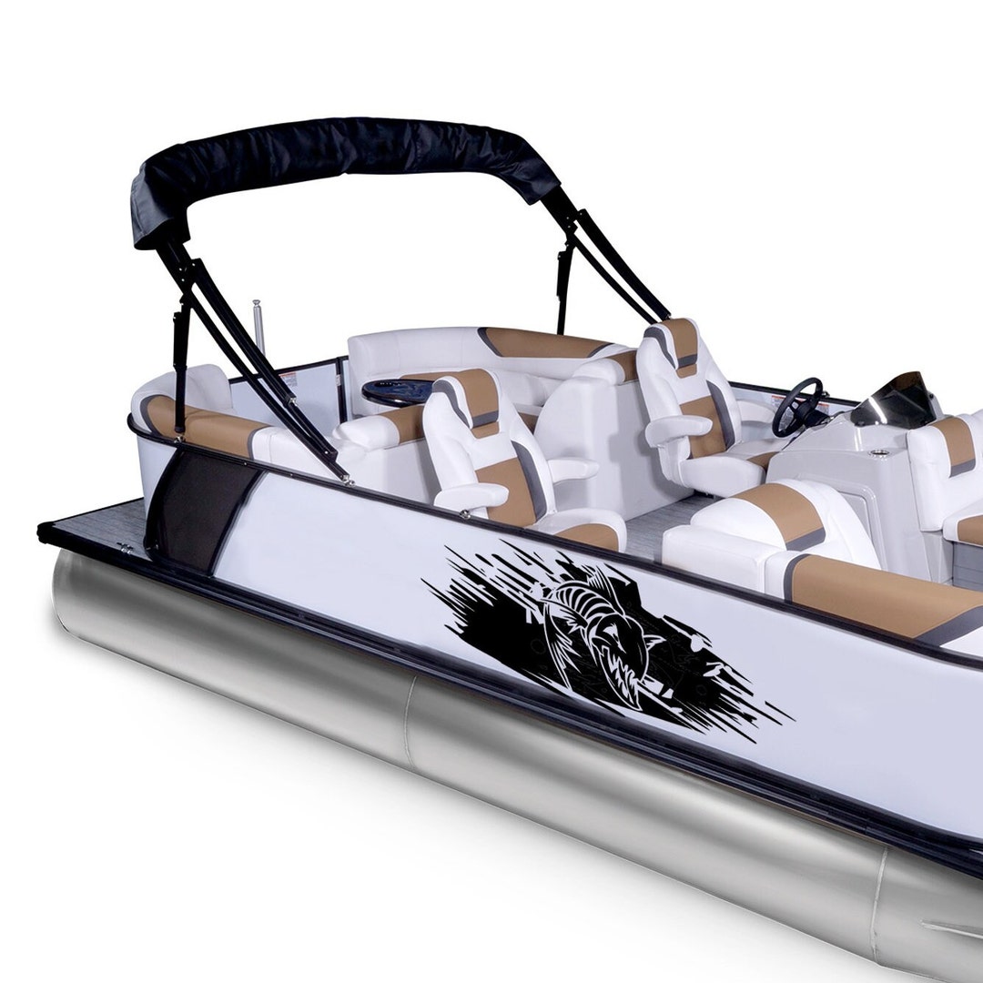 Fish Scull Graphic Boat Decals Compatible With Pontoon Boat Sticker ...
