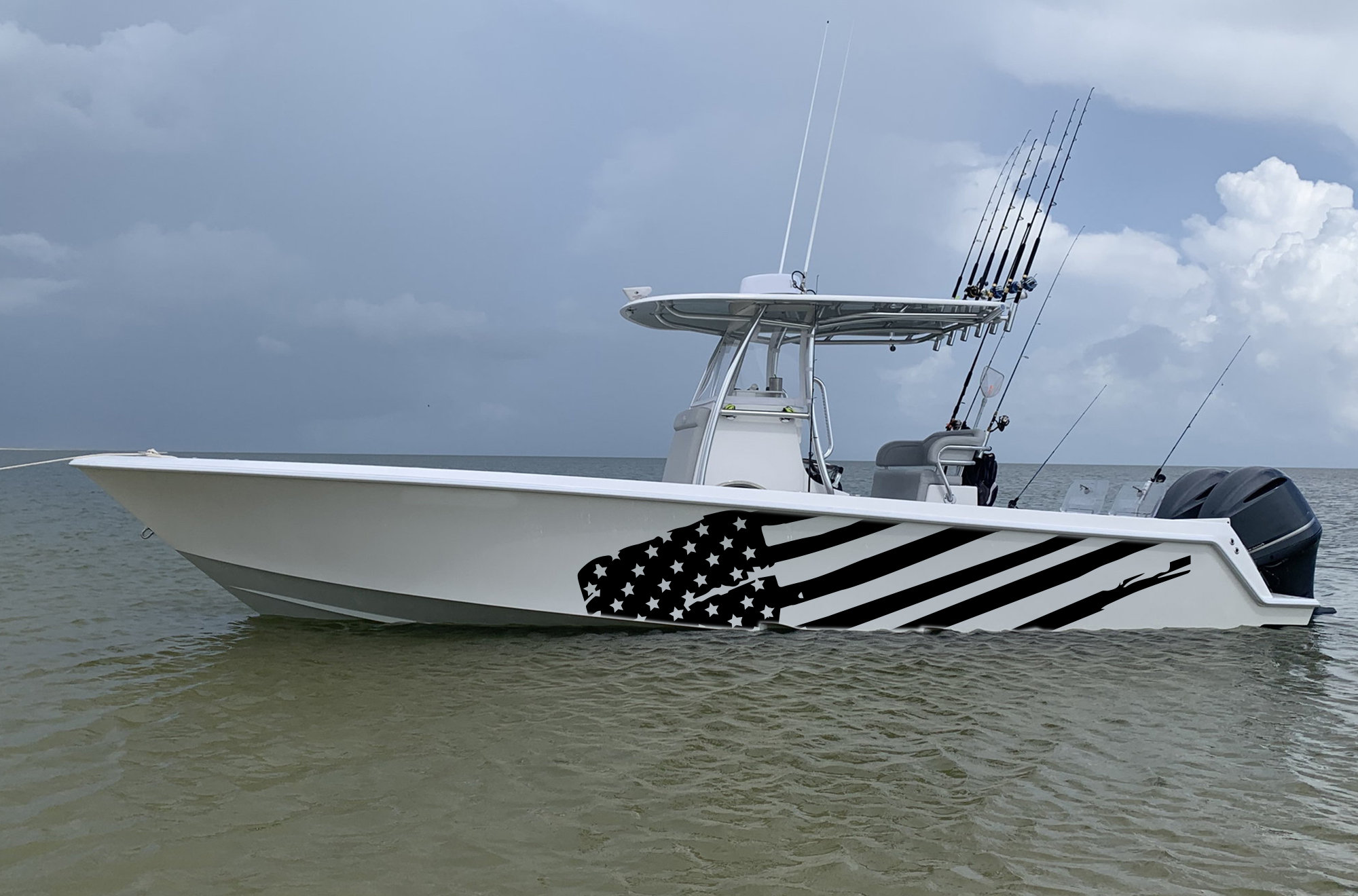 US Flag Graphic Boat Decals Compatible With Contender Boat Sticker ...