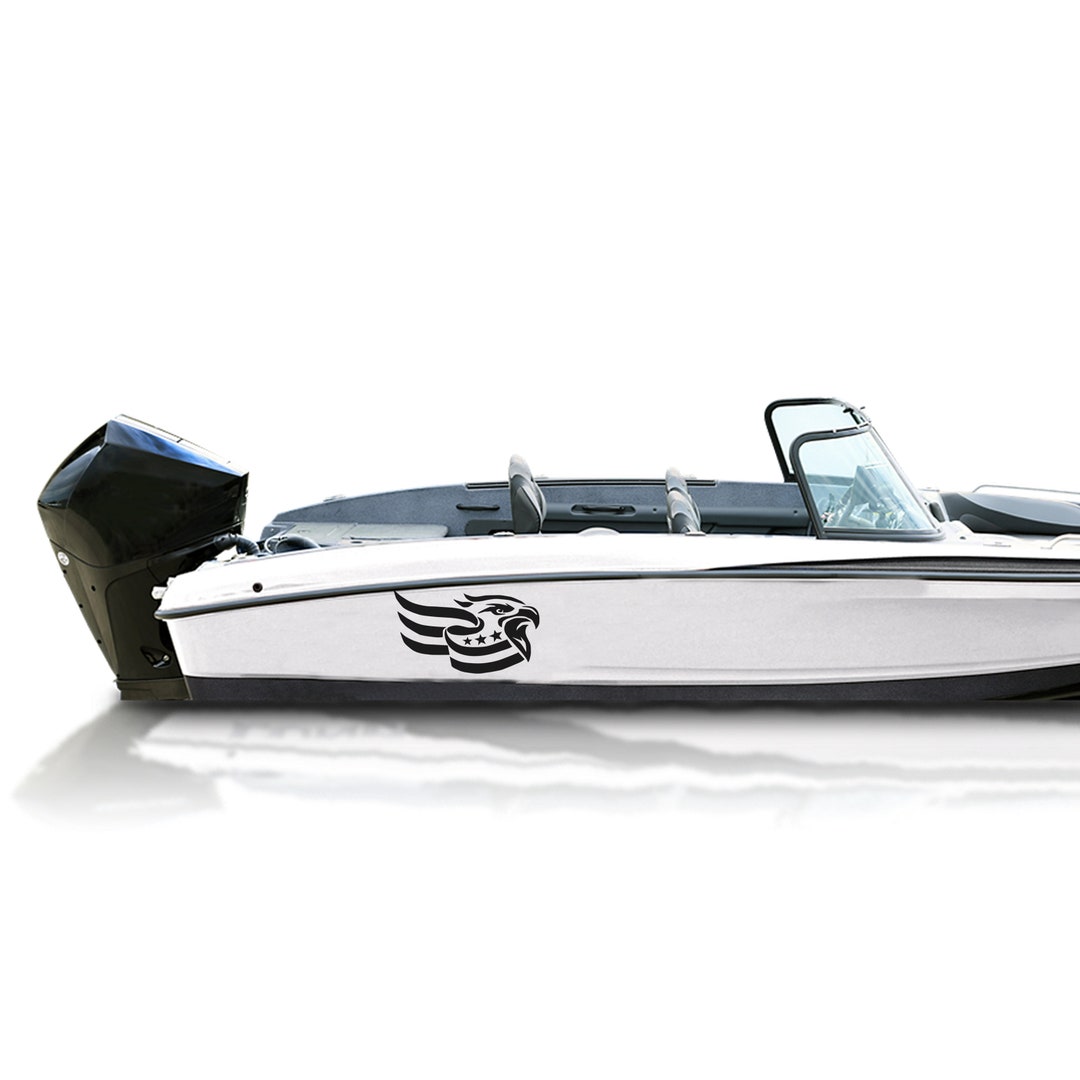 Eagle Graphic Boat Decals Compatible With Bass Boat American Flag US ...