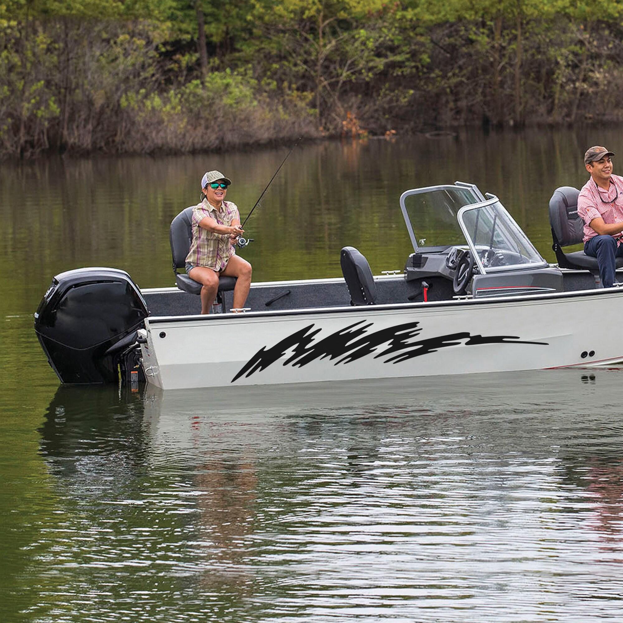 Boat Decals Brush Graphic Compatible With Bass Boat Sticker Splash ...