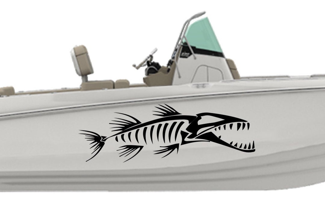 Fish Skull Boat Decals Skeleton Sticker Compatible With Boston Whaler ...