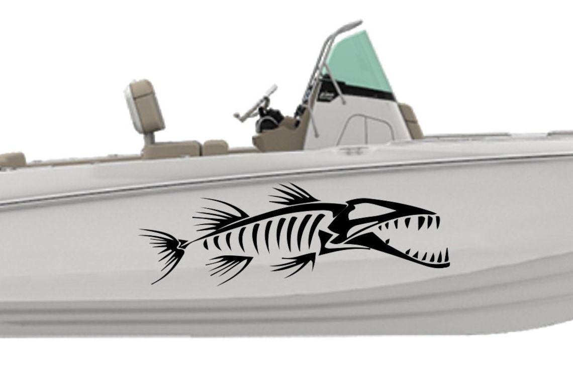 Fish Skull Boat Decals Skeleton Sticker Compatible With Boston - Etsy