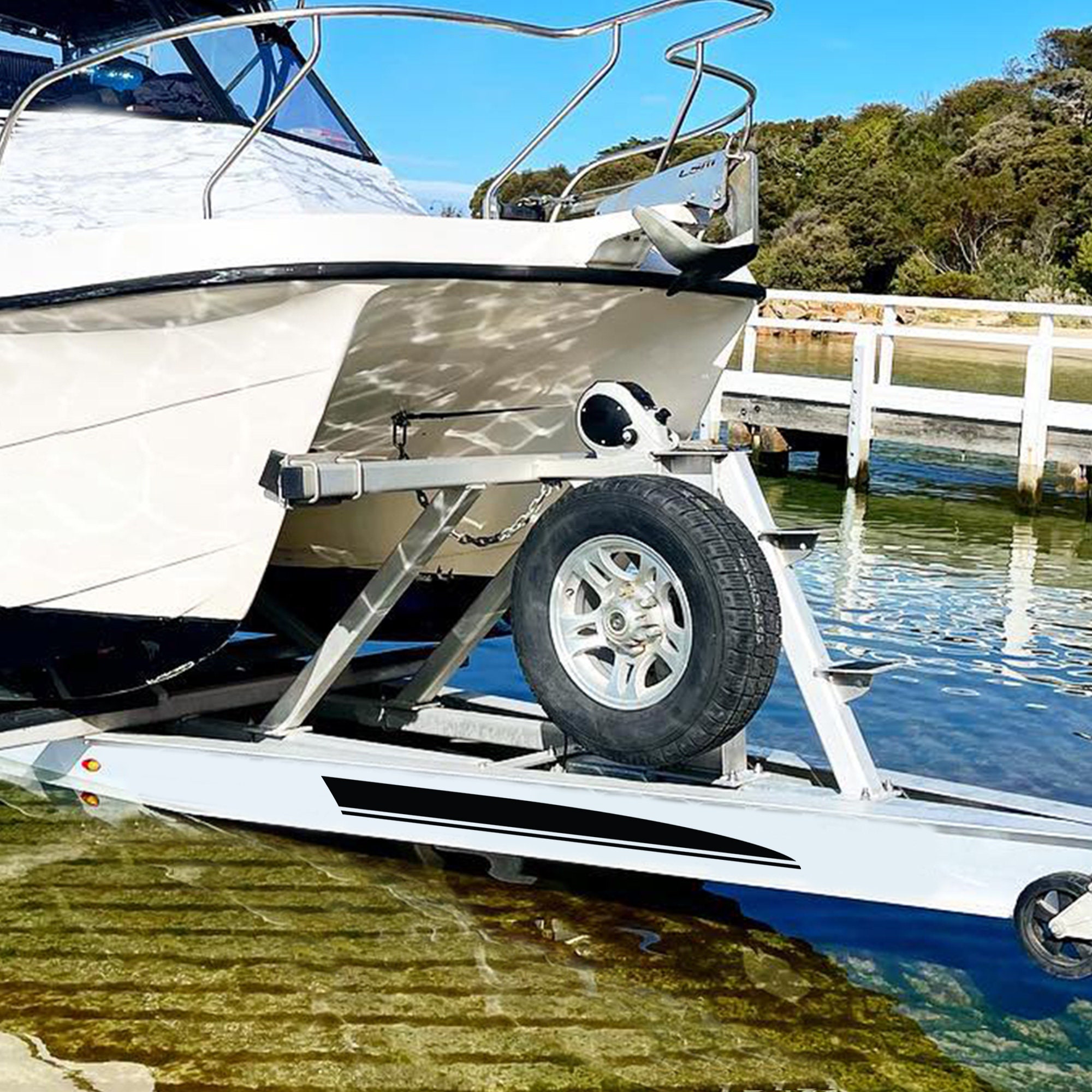 Boat Trailer Stripes , Custom Decal Sticker Heavy Duty Load Boat ...