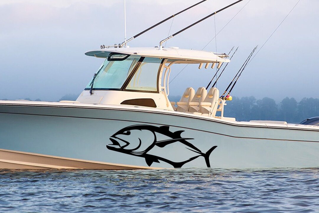 Giant Trevally Fish Boat Sticker Decal Compatible With Grady-white Boat ...
