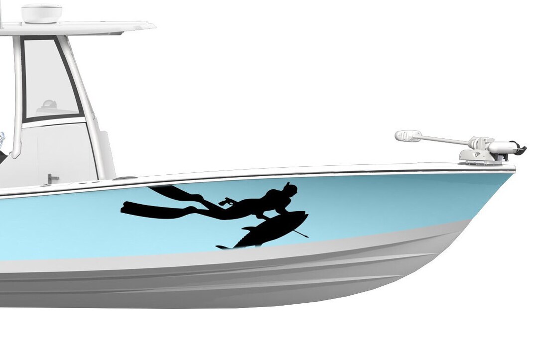 Spearfishing Graphic Boat Decals Compatible With Regulator Boat Sport ...