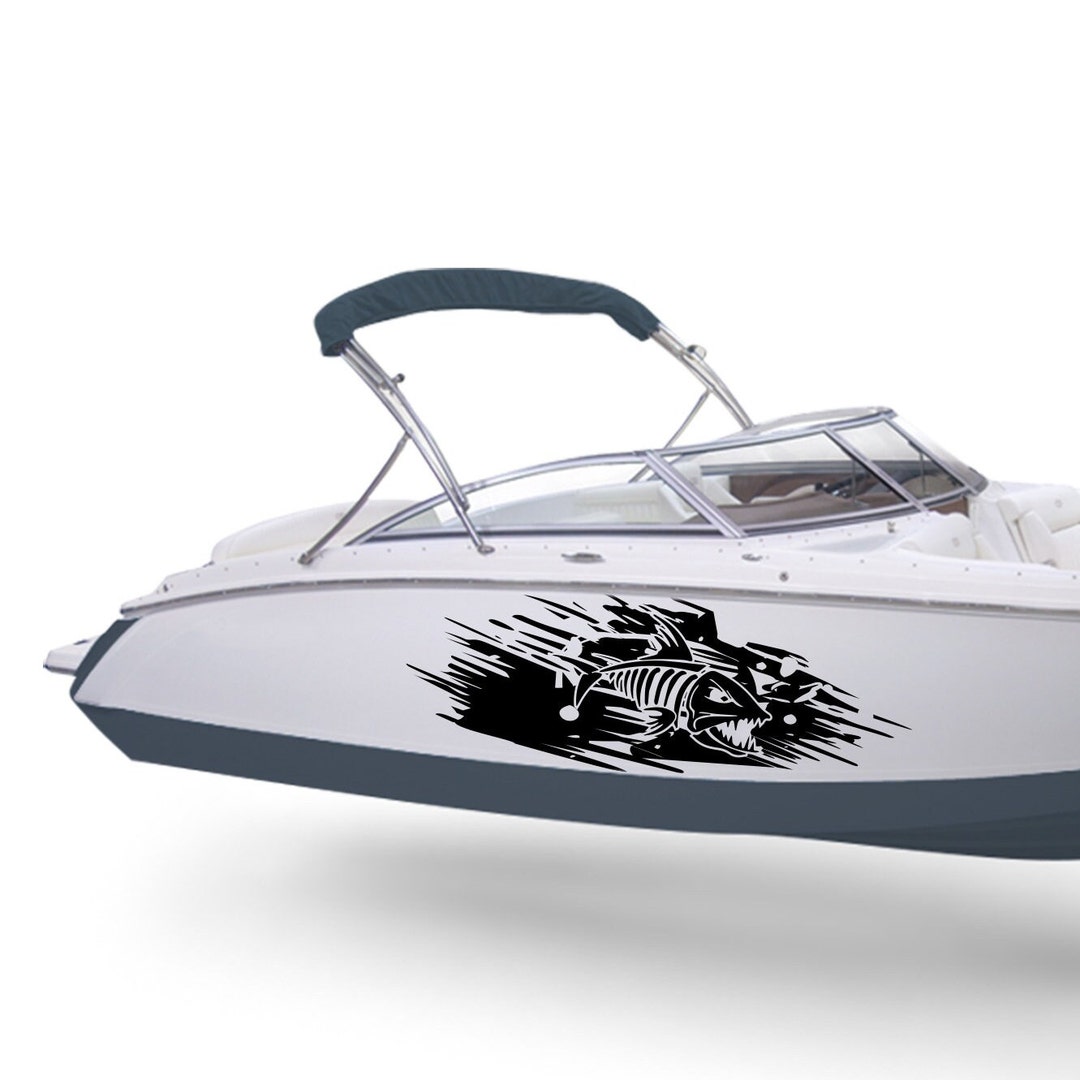Fish Scull Boat Decals Graphic Compatible With Bowrider Boat Sticker ...