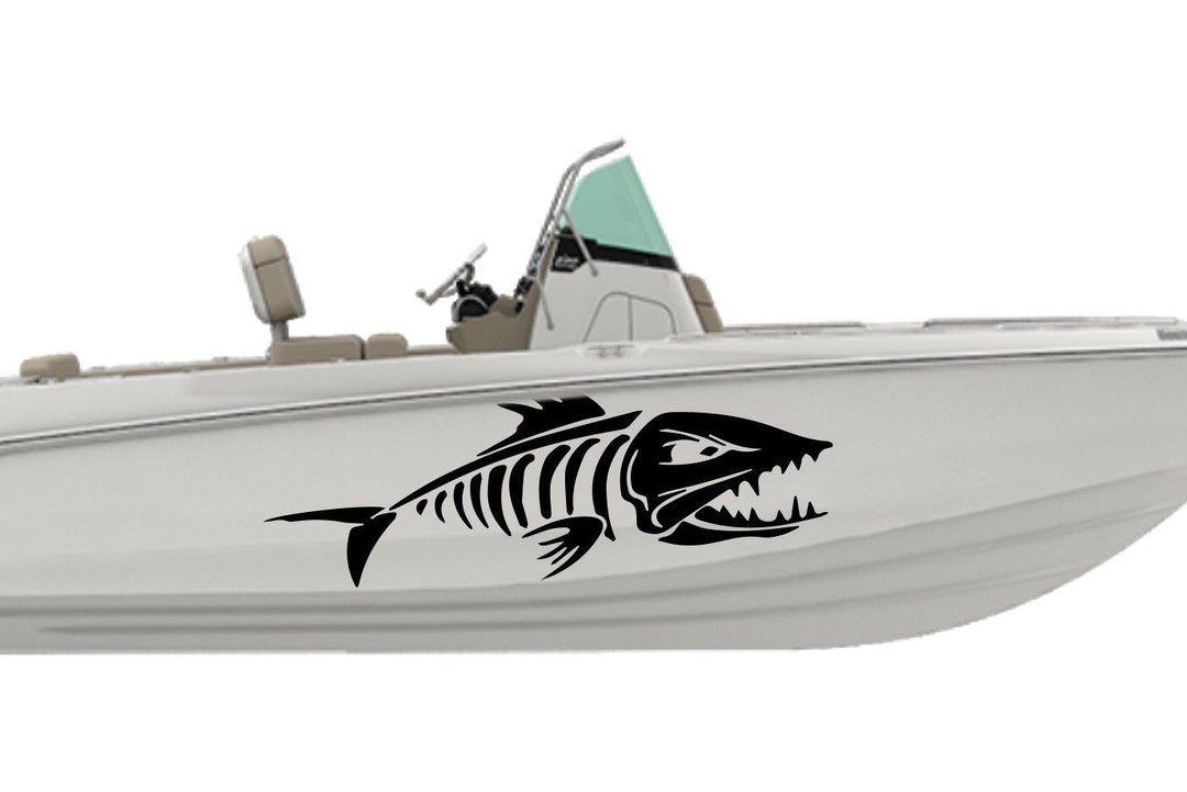 Fish Scull Graphic Boat Decals Compatible With Boston Whaler Boat Scull ...
