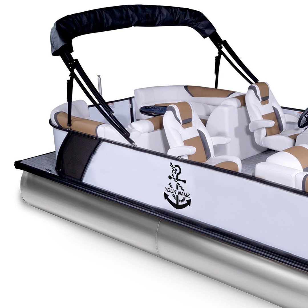 Boat Kit Decals Name Anchor Symbol Sides Compatible With Pontoon Boat ...