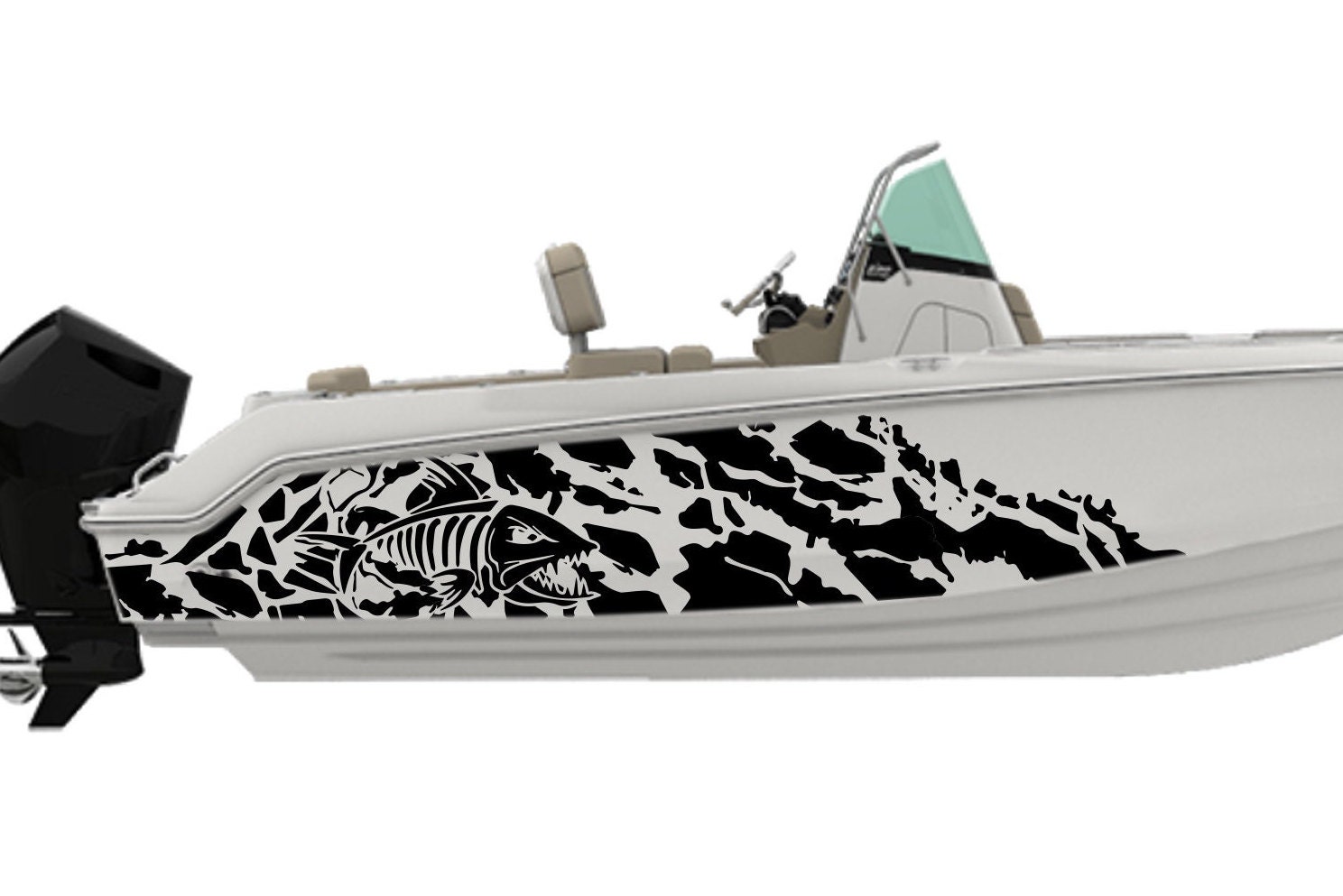 Fish Scull Boat Decals Kit Compatible With Boston Whaler Boat Splash ...
