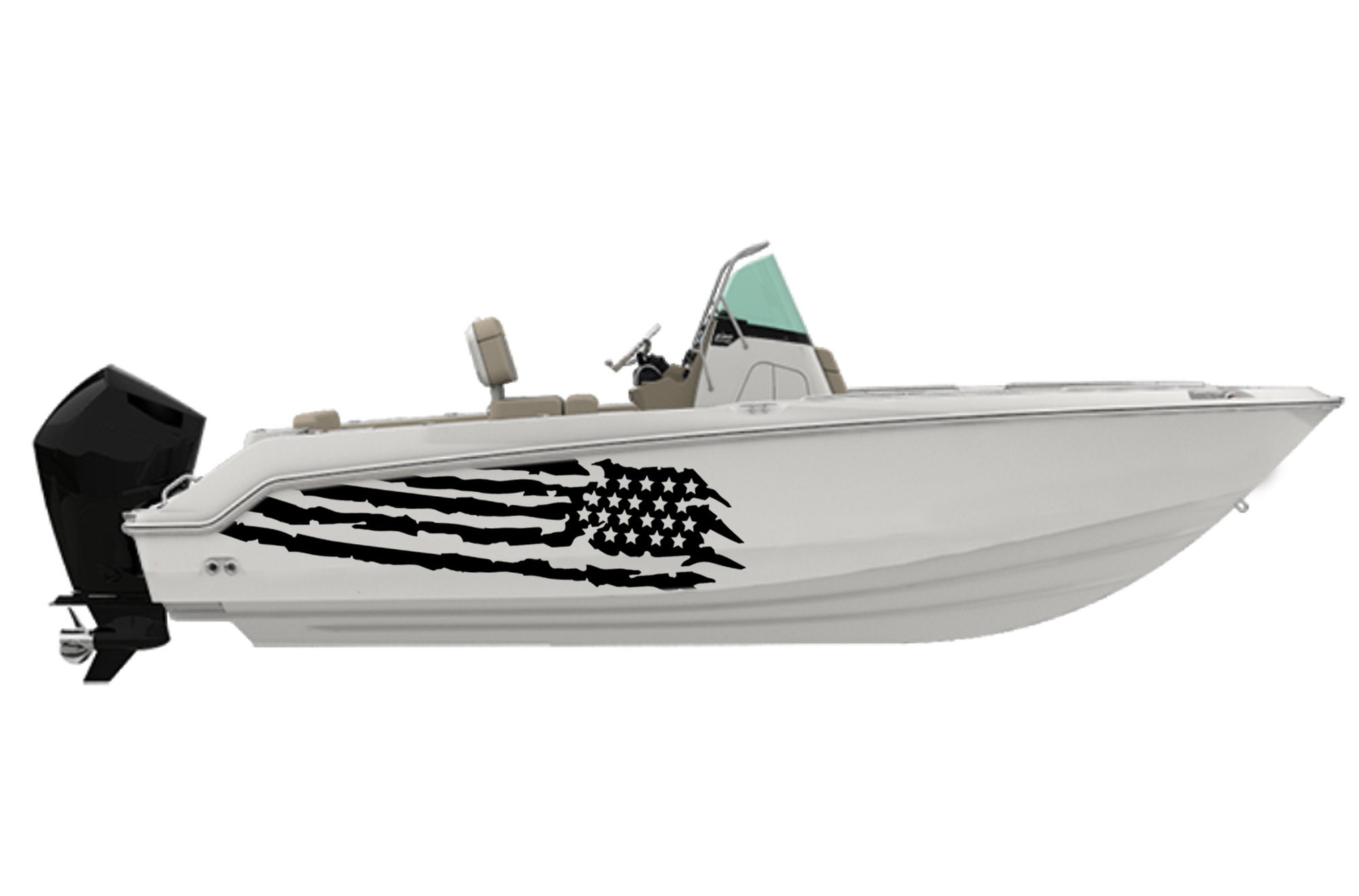 American Flag Graphic Decal Compatible With Boston Whaler Boat Sticker ...