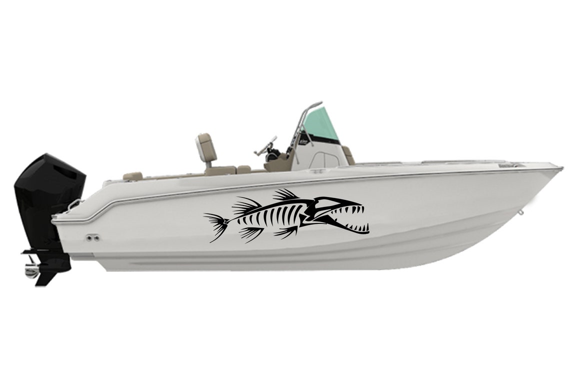 Fish Skull Boat Decals Skeleton Sticker Compatible With Boston Whaler ...