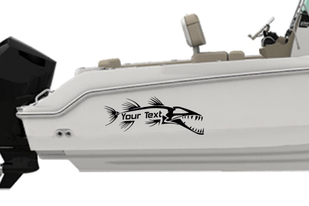 Fish Skull Boat Decals Compatible With Boston Whaler Boat Custom Name ...