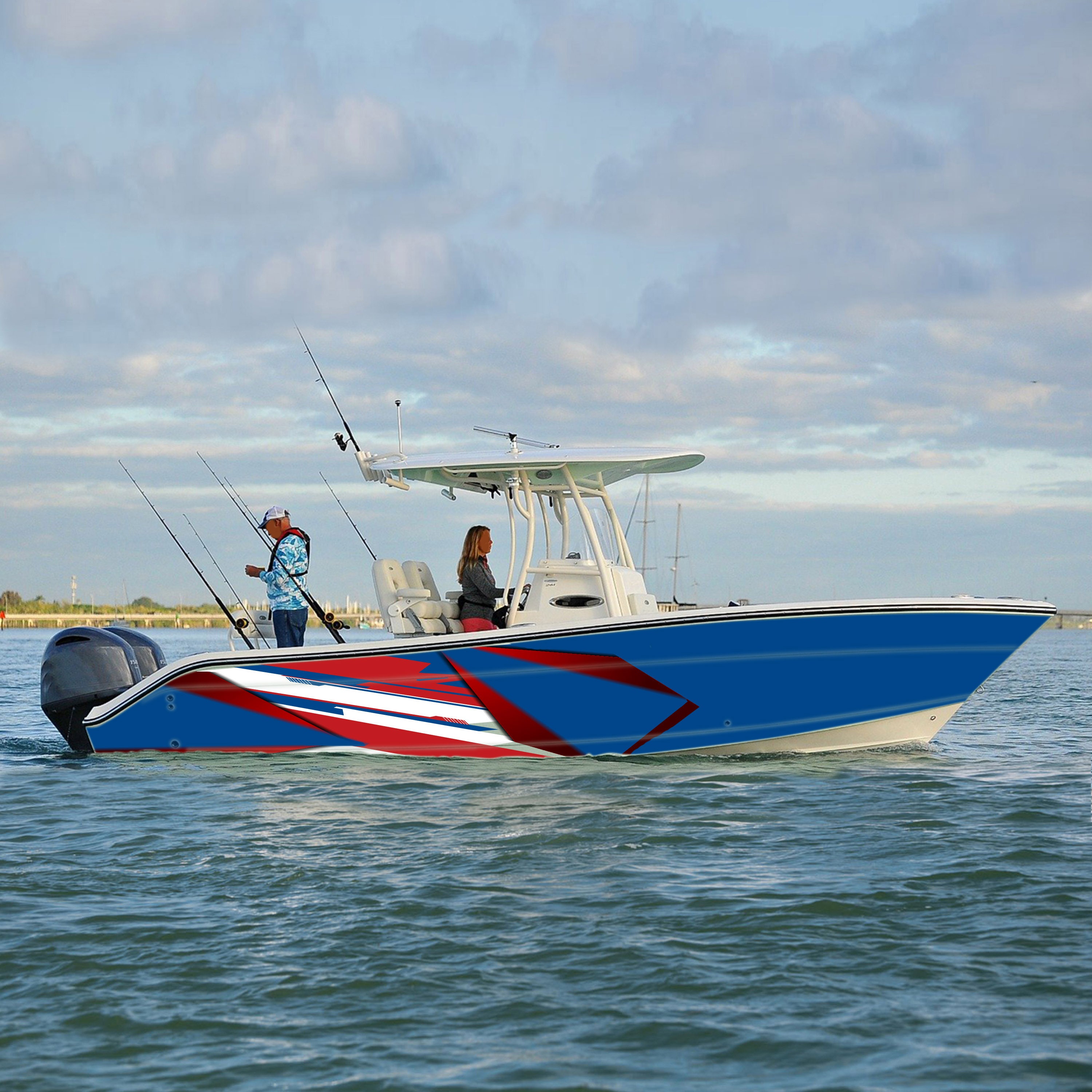 Boat Decal Compatible With Center Console Boat Racing Sticker Marine ...