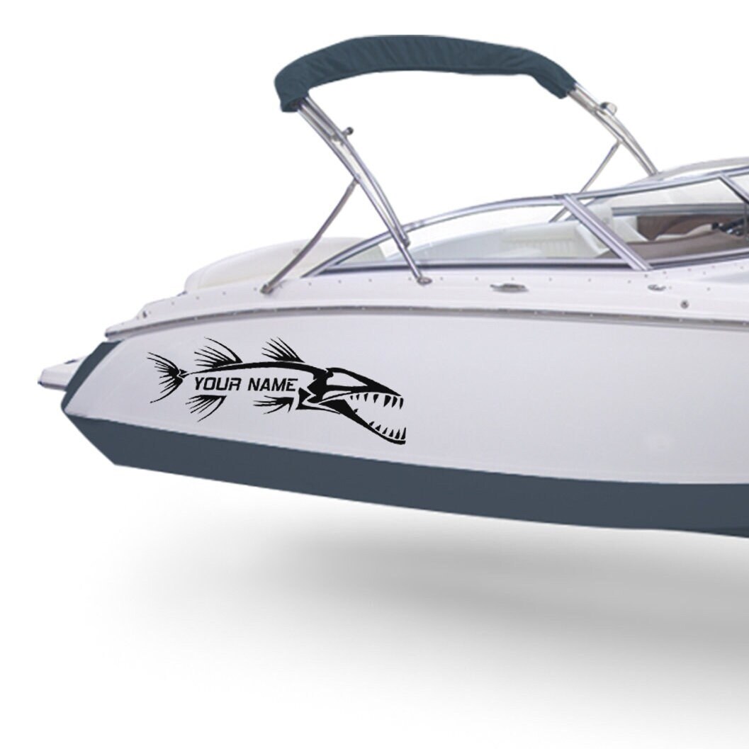 Fish Skull Boat Decals Skeleton Side Sticker Compatible With Bowrider ...