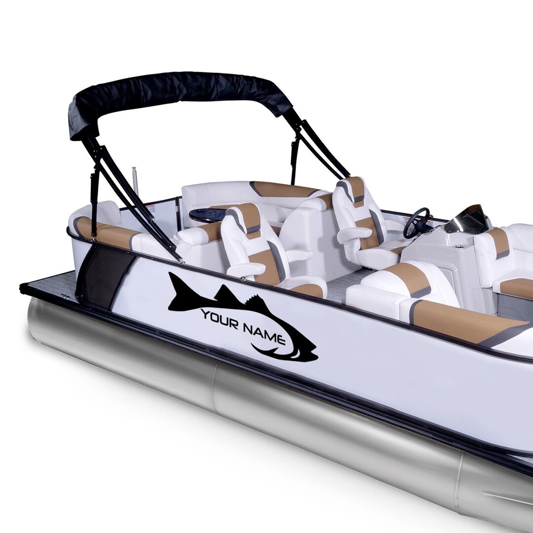 Striped Bass Boat Registration Number Decal Compatible With Pontoon ...