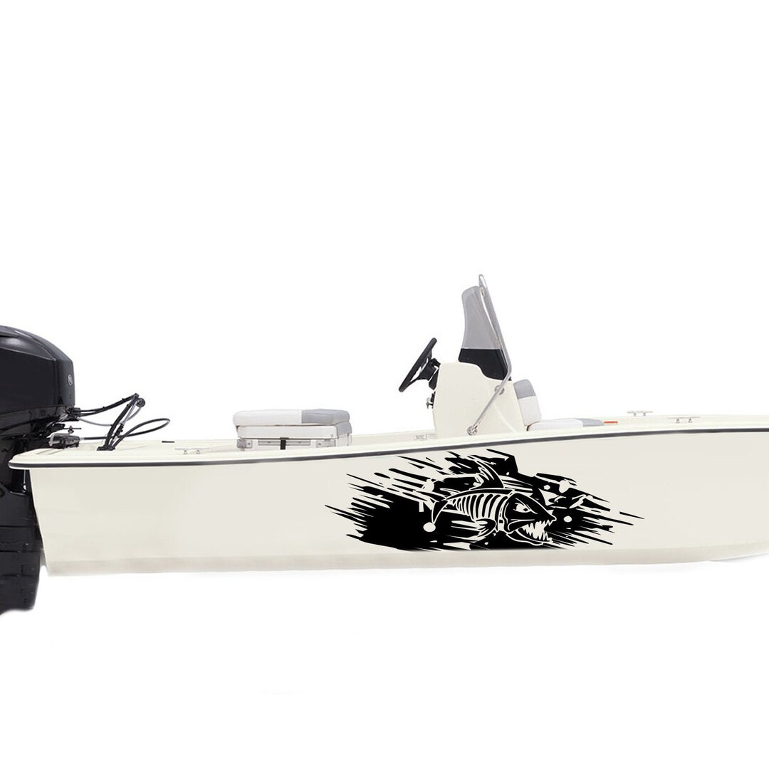 Fish Scull Boat Decals Graphic Compatible With Skiff Boat Sticker Fish ...
