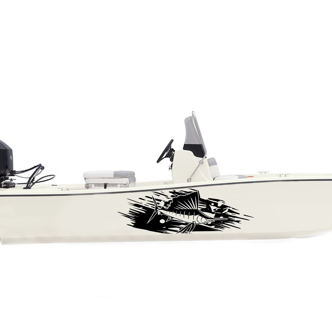 Marlin Boat Sticker Sailfish Graphic Decals Compatible With Skiff Boat ...