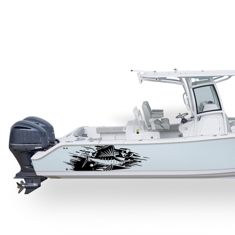 Marlin Boat Sticker Sailfish Graphic Decals Compatible With Center ...