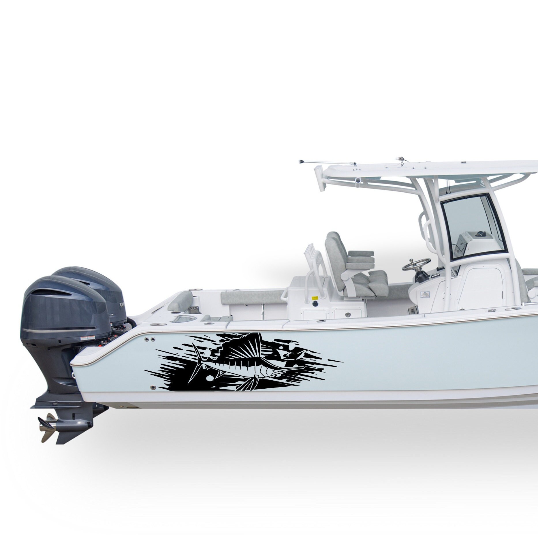 Marlin Boat Sticker Sailfish Graphic Decals Compatible With Center ...