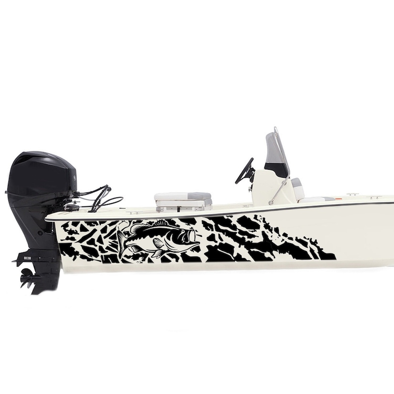 Large Mouth Bass Graphic Boat Sticker Compatible With Skiff Boat ...