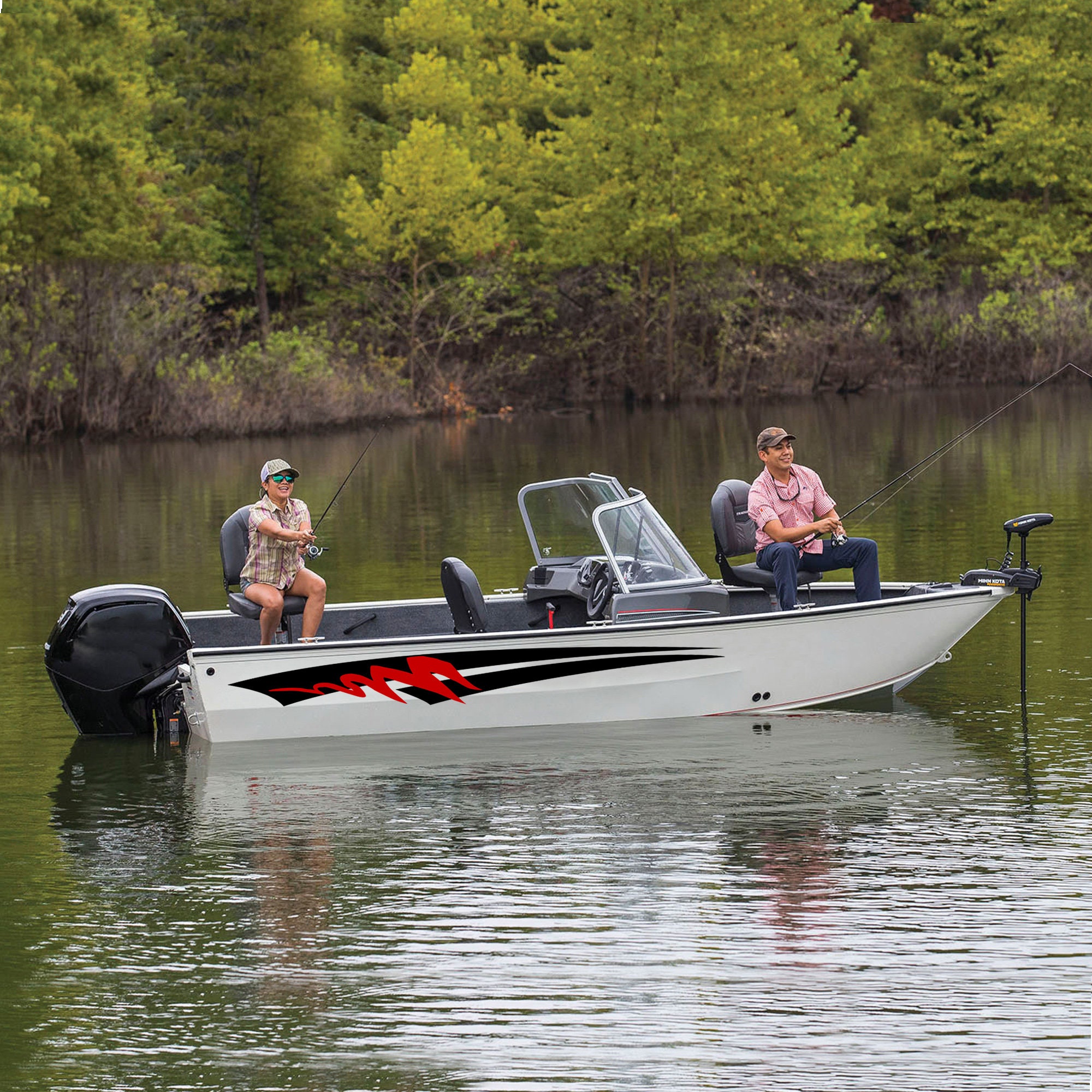 Graphic Boat Decals Compatible With Bass Boat Lake Sport Stripes ...