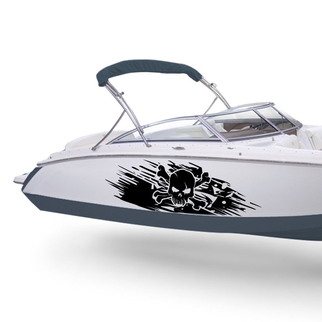 Boat Sticker Scull Graphic Decals Compatible With Bowrider Boat Fishing ...