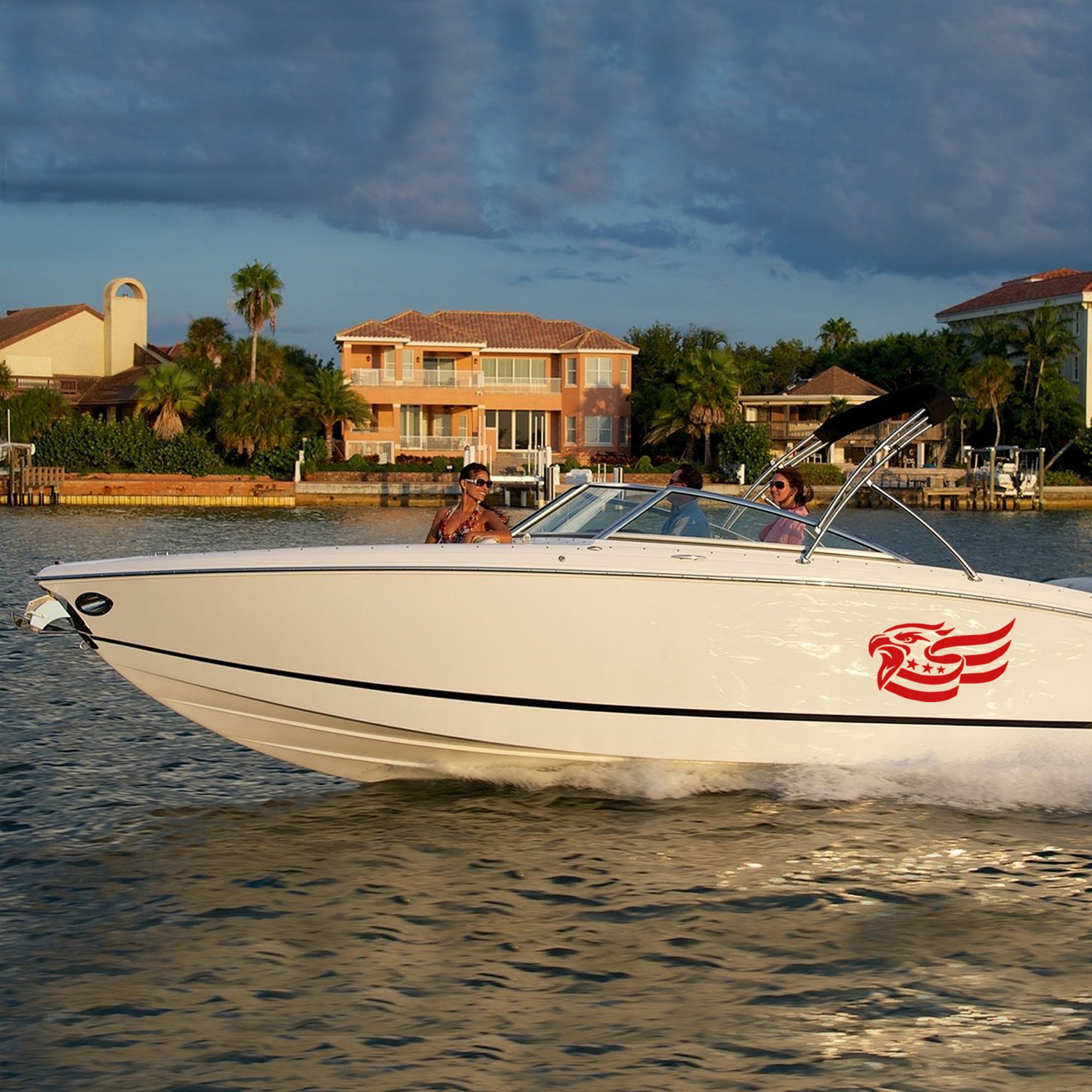 Eagle Graphic Boat Decals Compatible With Bowrider Boat American Flag ...