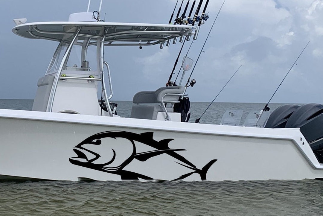 Giant Trevally Fish Boat Sticker Decal Compatible With Contender Boat ...